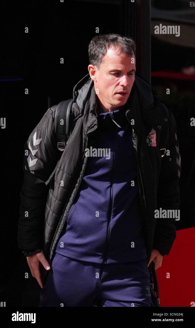 Sunderland manager Regis Le Bris arrives at the Stadium of Light ...