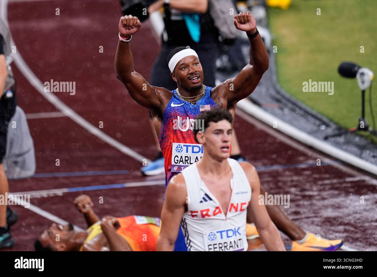 United States' Kyle Garland reacts after the decathlon 1,500 meters at ...