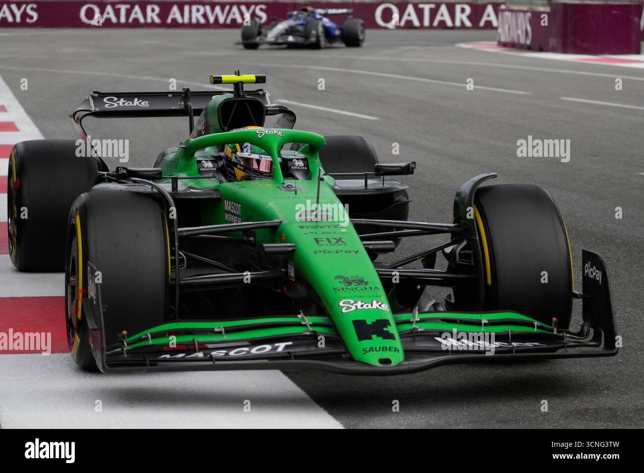 Kick Sauber Gabriel Bortoleto of Brazil in action during the Azerbaijan ...