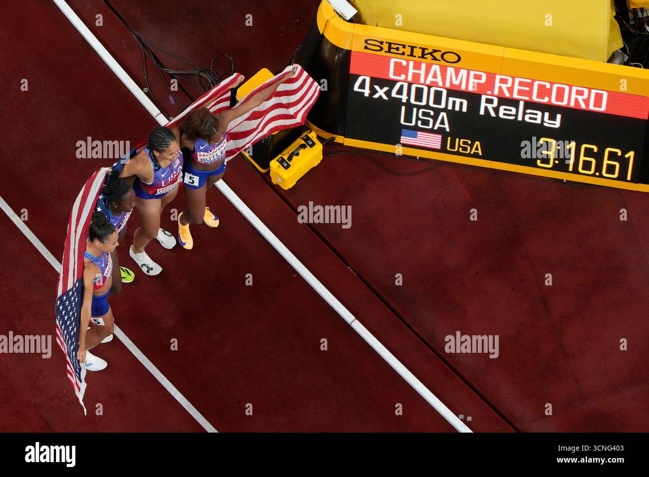 United States' Sydney McLaughlin-Levrone, Aaliyah Butler, Lynna Irby ...