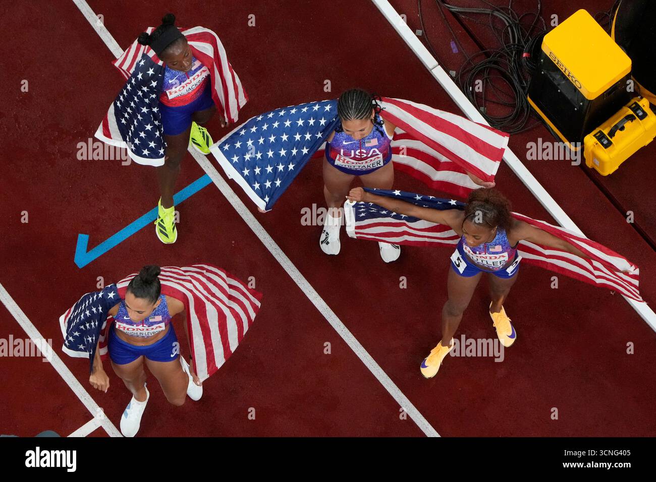 United States' Sydney McLaughlin-Levrone, Aaliyah Butler, Lynna Irby ...