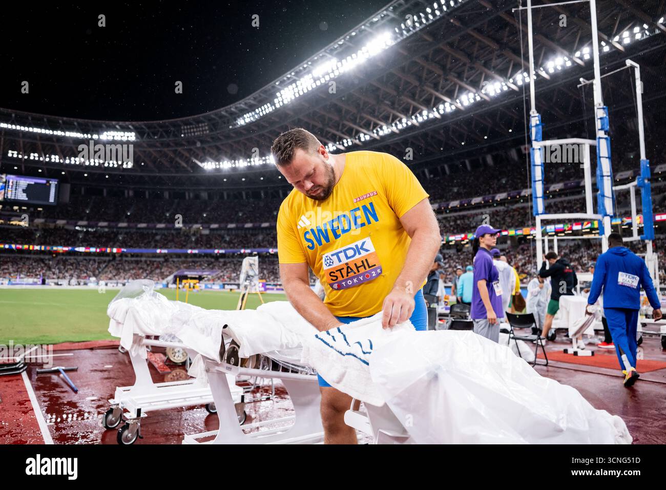 250921 Daniel Ståhl of Sweden as the men's discus throw final has been ...