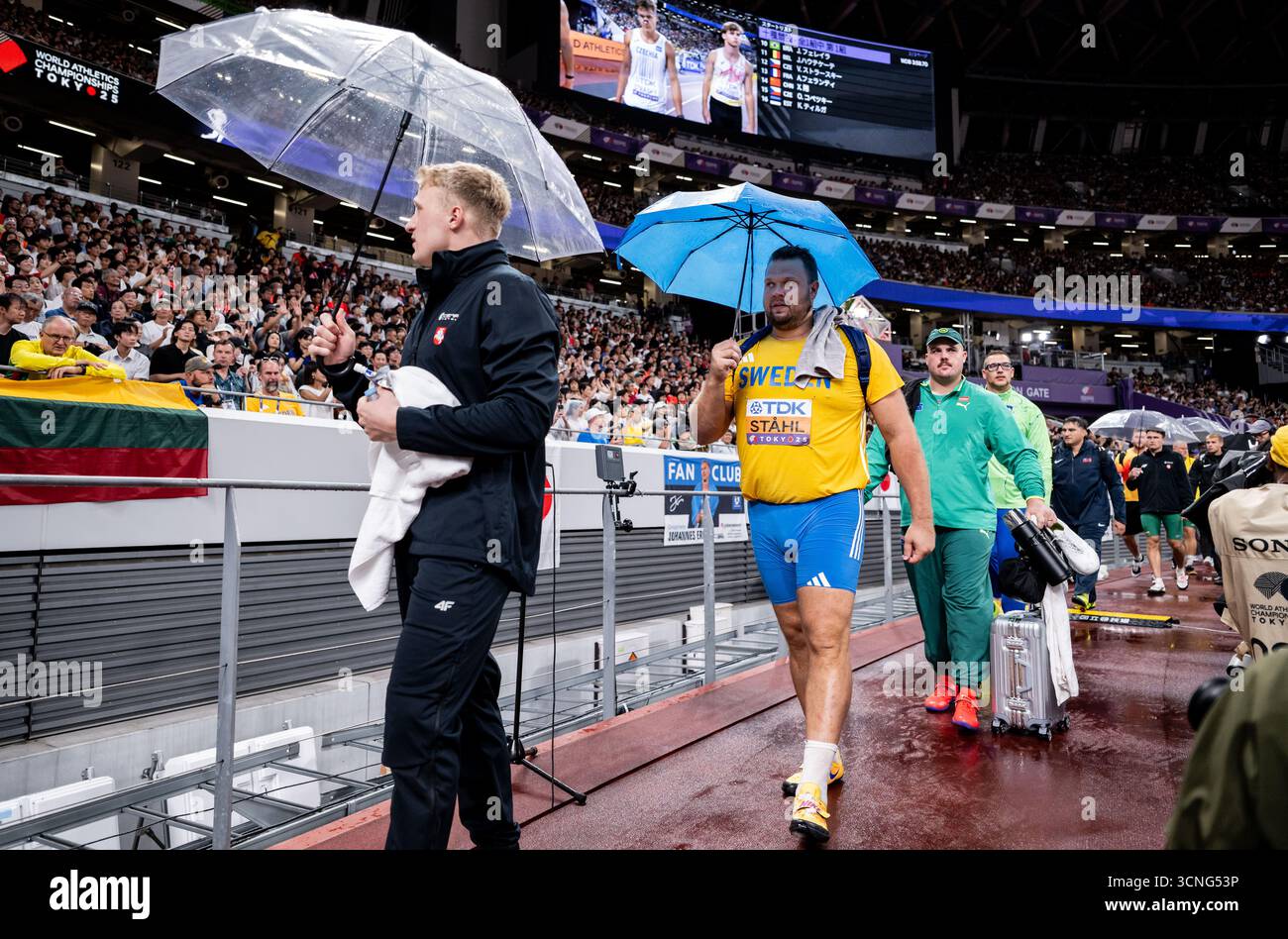 250921 Daniel Ståhl of Sweden as the men's discus throw final has been ...