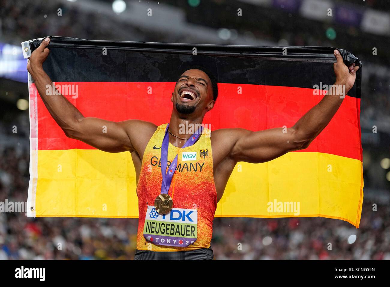 Germany's Leo Neugebauer celebrates winning the gold medal after the ...