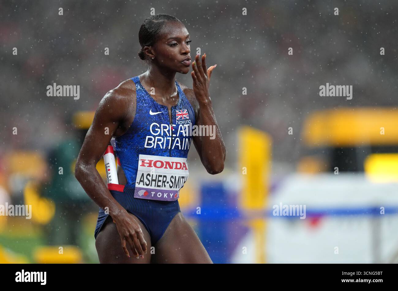 Great Britain's Dina Asher-Smith before the Women's 4x100 Metres Relay ...