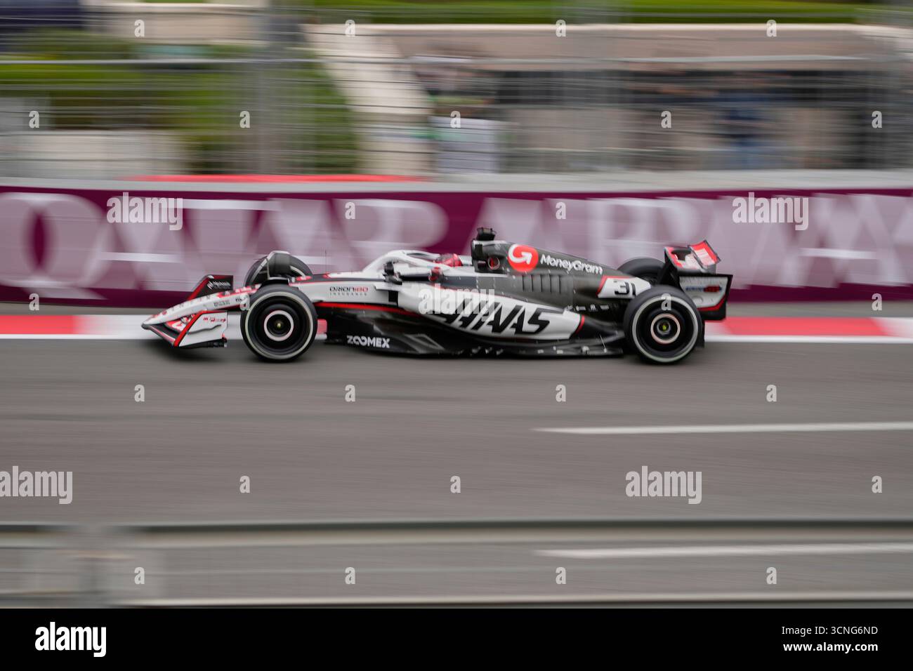 Haas driver Esteban Ocon of France in action during the Azerbaijan ...