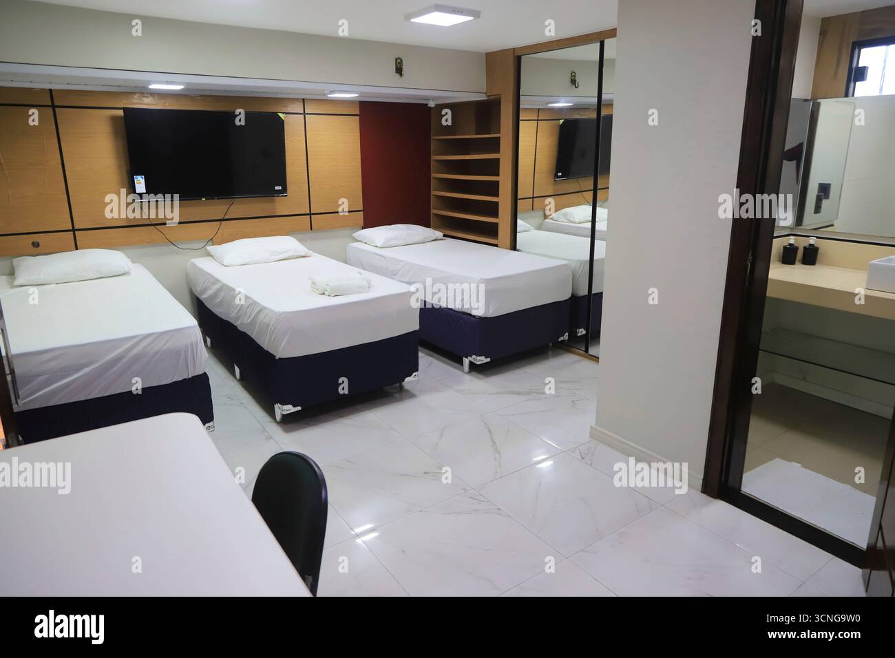 Beds sit in a room as part of accommodations at Hotel COP 30 for the upcoming COP30 U.N. Climate ...