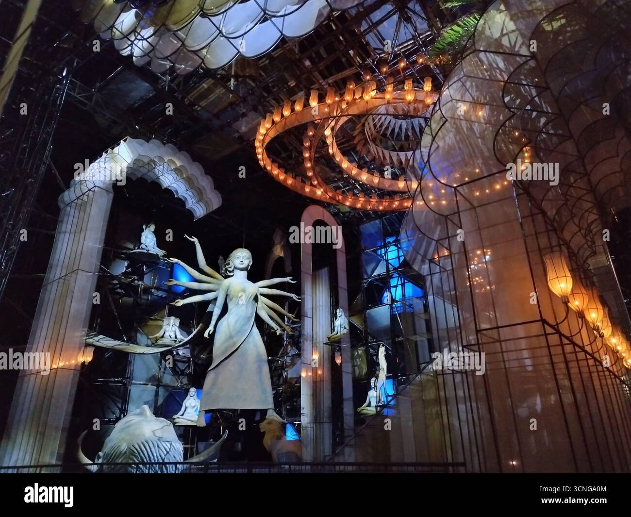 An idol of Durga is seen at a pandal during the Durga Puja festival in Kolkata. (Photo by ...
