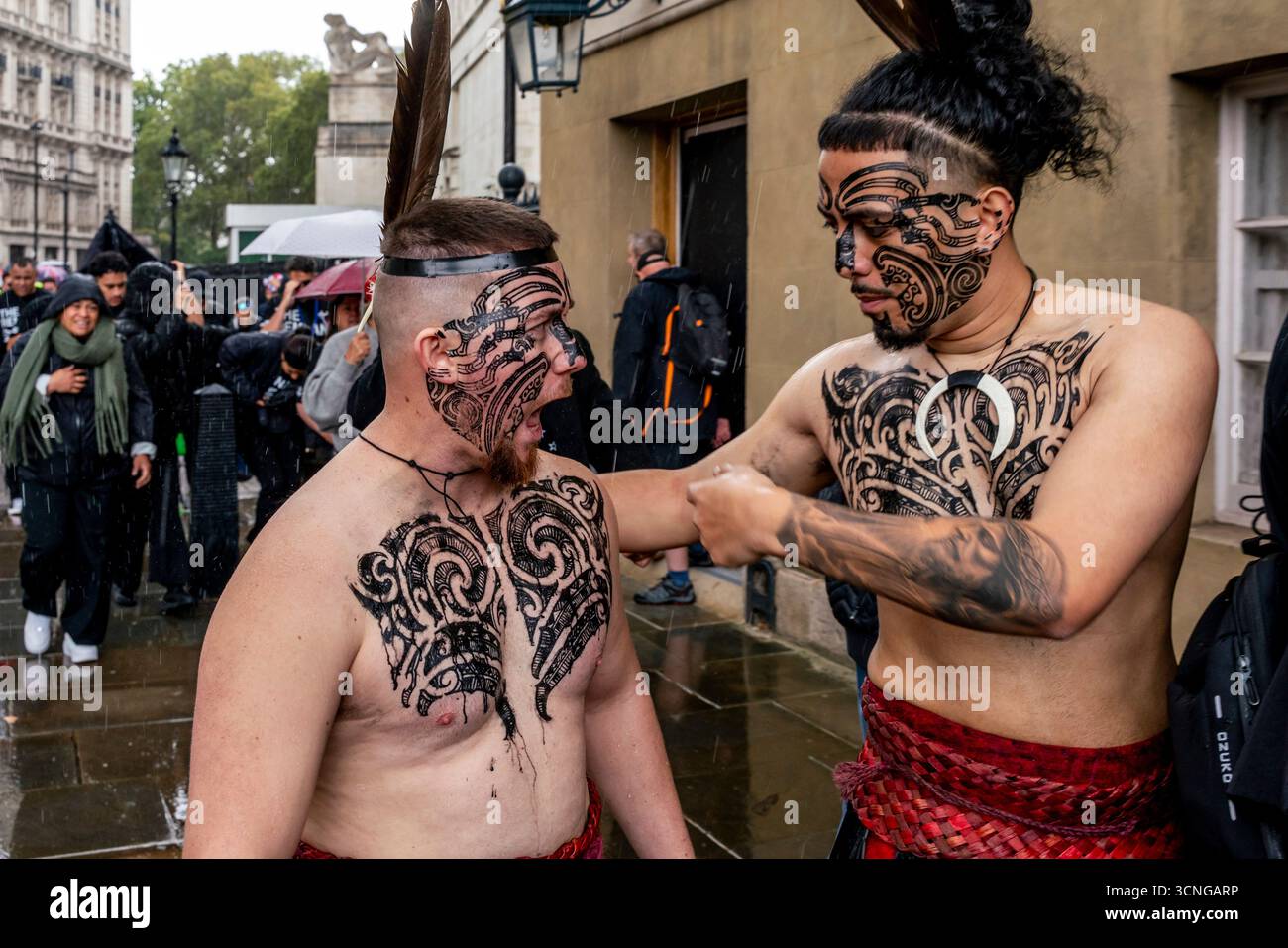 A Christian Maori Group From New Zealand Arrive In The Rain To Perform ...