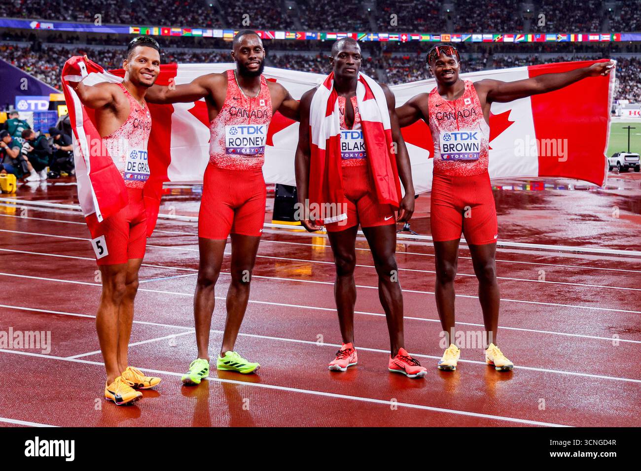 second team of Canada, Aaron Brown and Jerome Blake and Brendon Rodney ...