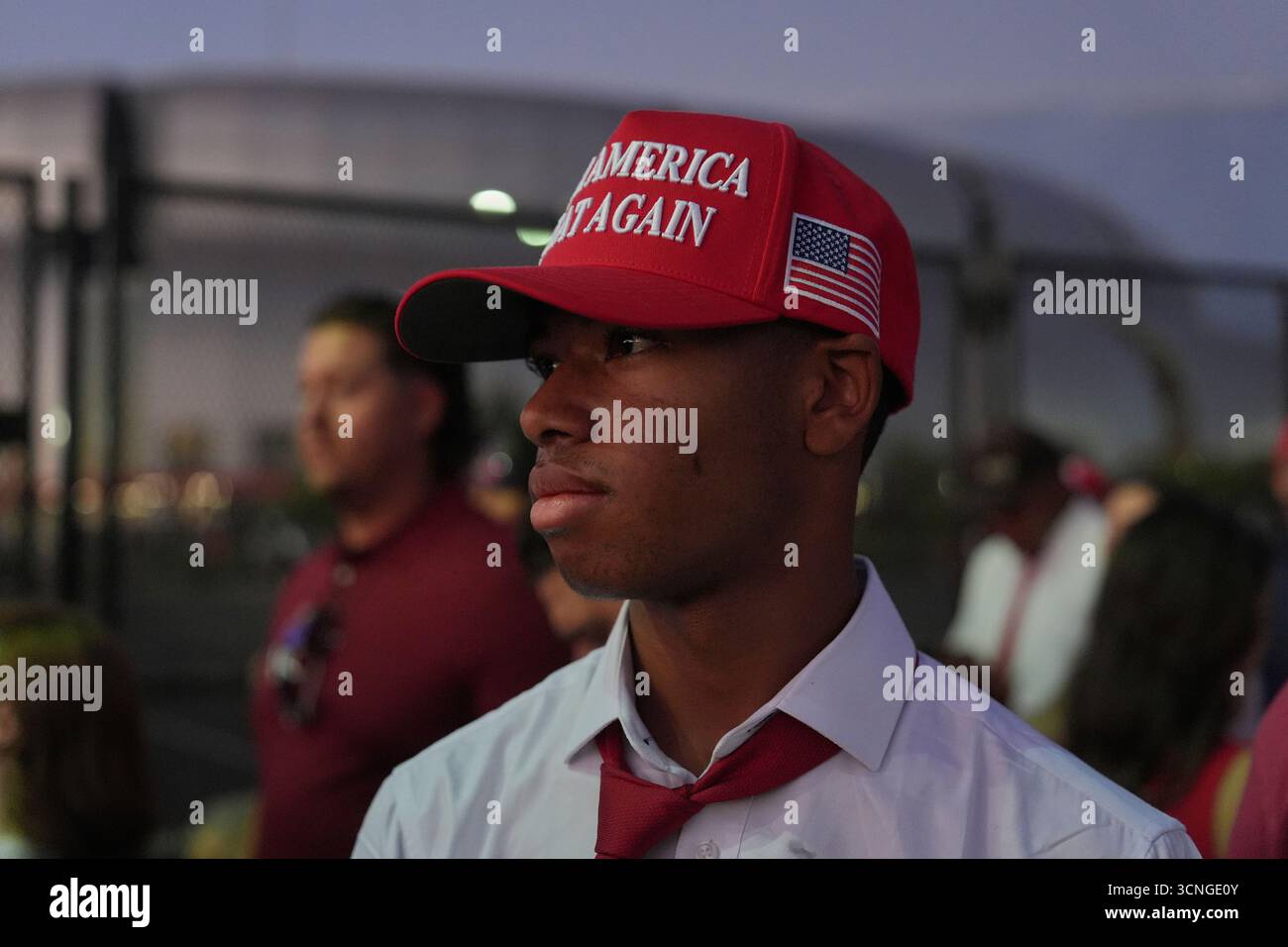 Bryson Levy waits in line before a memorial for conservative activist ...