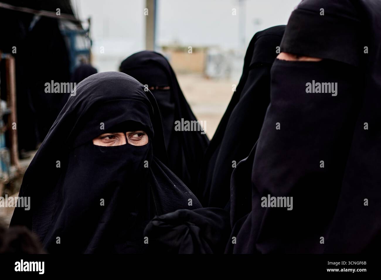 Al Hol, February 11, 2025 – Women in the market of Al Hol camp, where ...