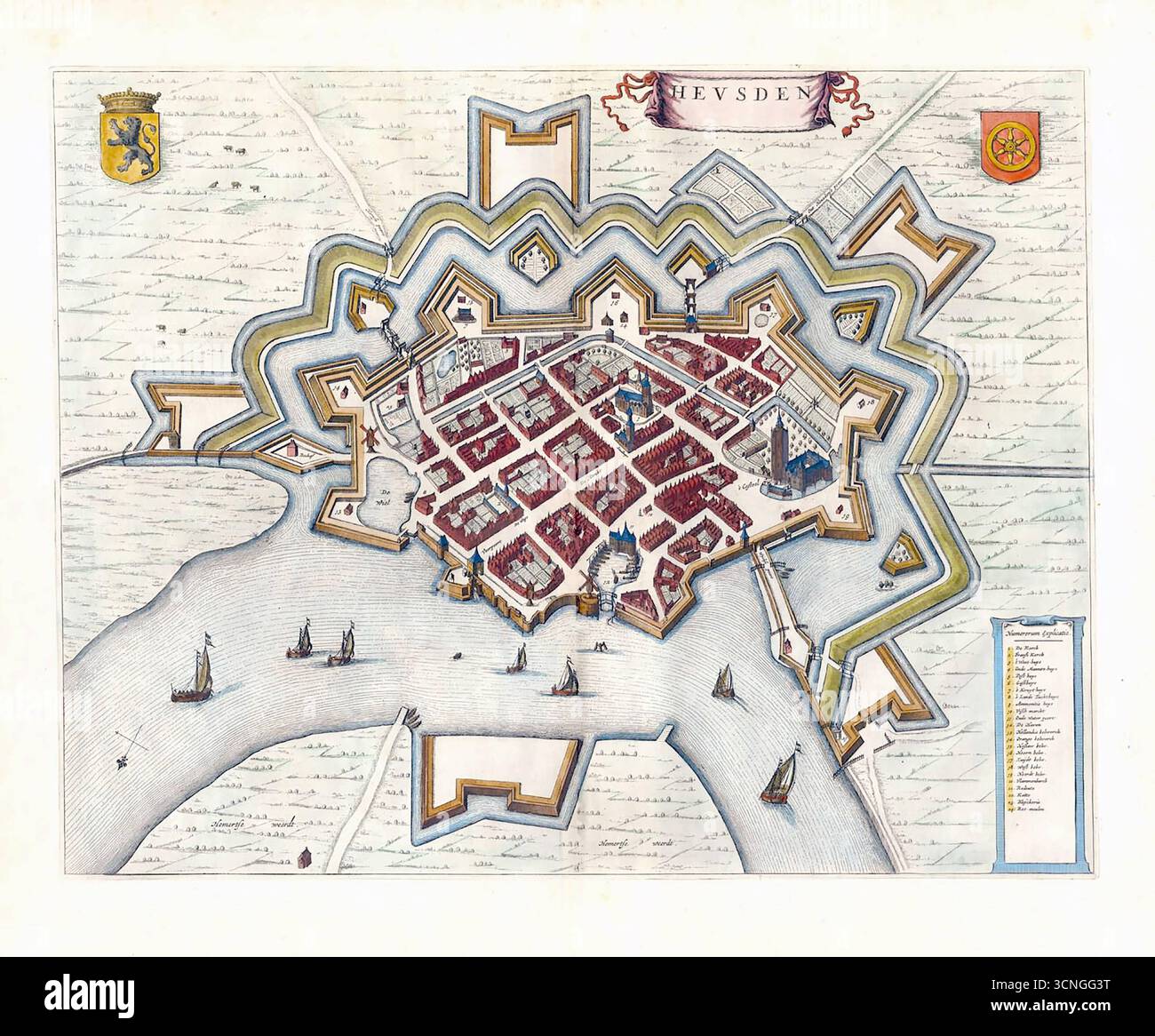 old map of Heusden, the Netherlands, by Joan Blaeu, 1649 *** old map of ...