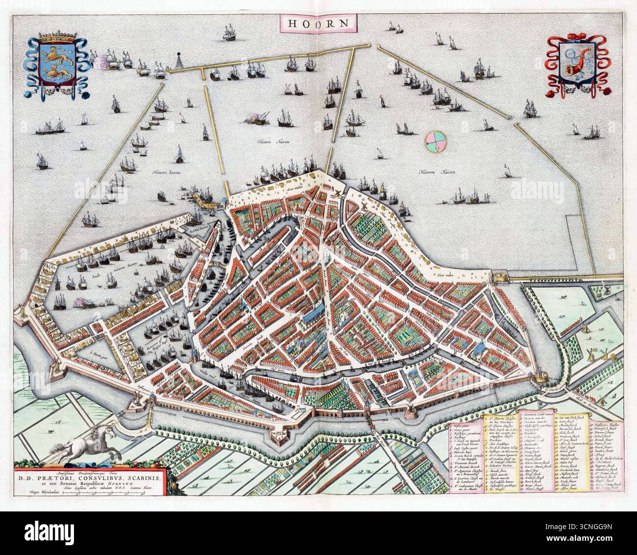 old map of Hoorn, the Netherlands, by Joan Blaeu, ca. 1649 *** old map ...