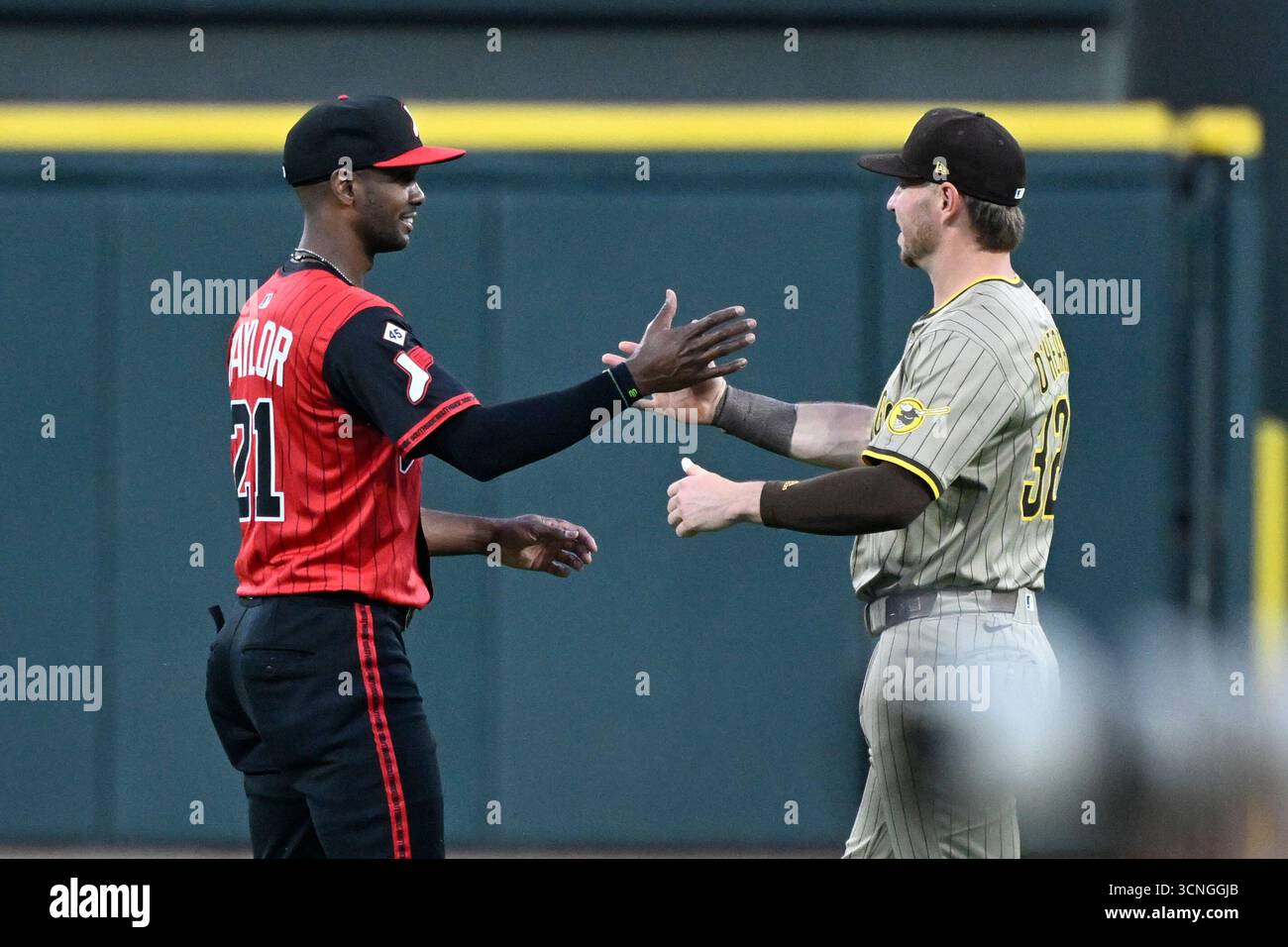Chicago White Sox outfielder Michael A. Taylor, left, high fives San ...