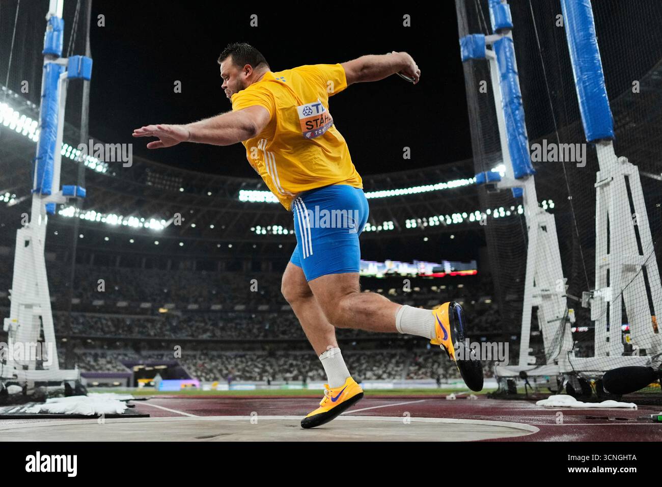 Sweden's Daniel Stahl competes during the men's discus throw final at ...