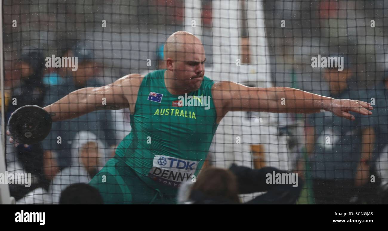 Australia's Matthew DENNY competes during the Men's Discus Throw final ...