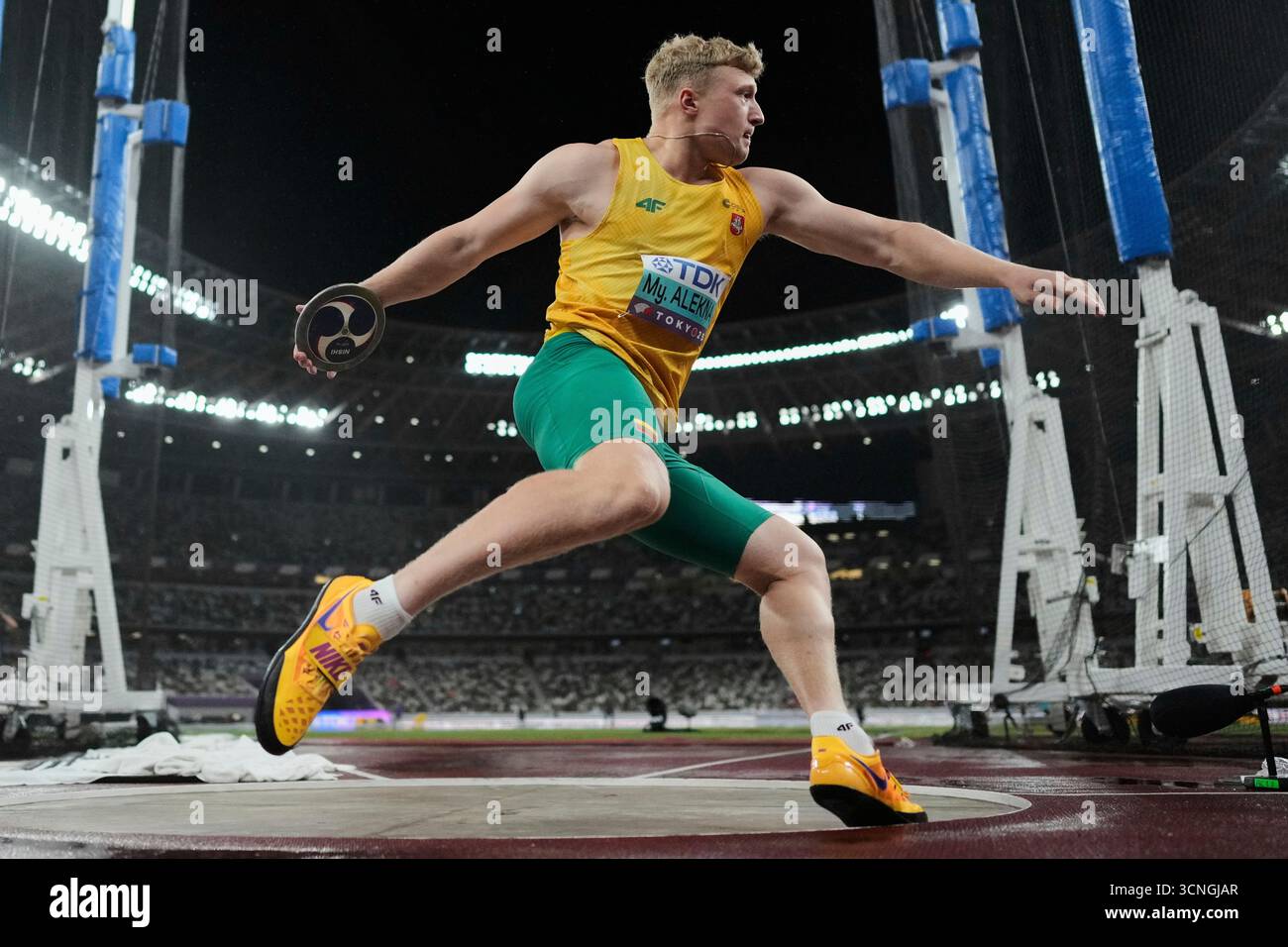 Lithuania's Mykolas Alekna competes during the men's discus throw final ...
