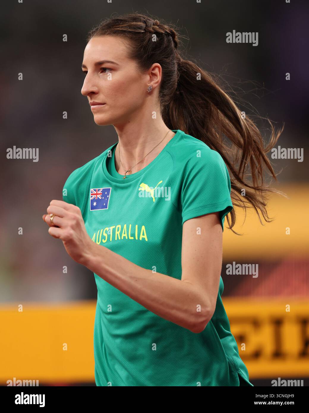 Eleanor PATTERSON of Australia warms up for the Women's High Jump Final ...