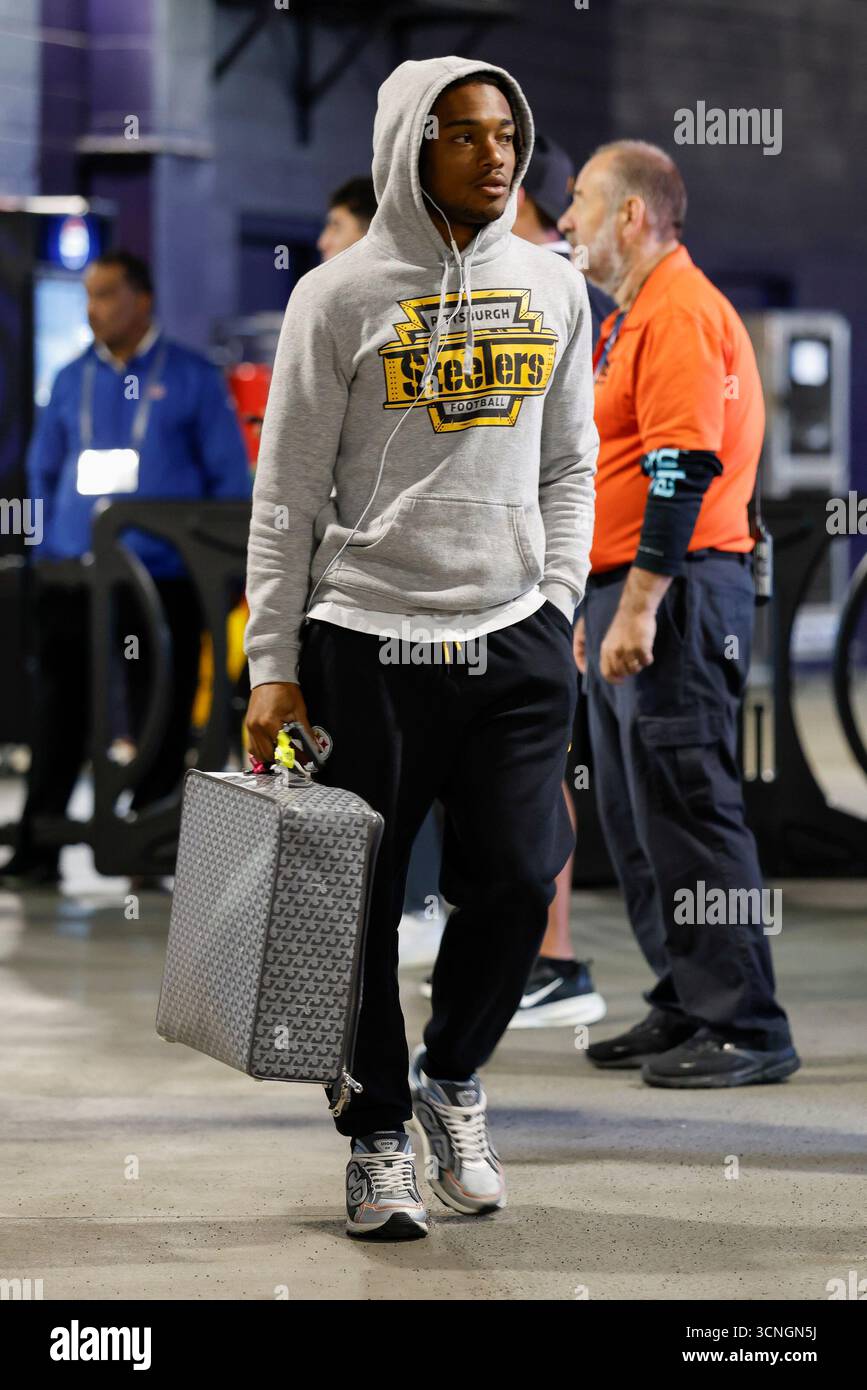 Pittsburgh Steelers wide receiver Calvin Austin III arrives prior to ...