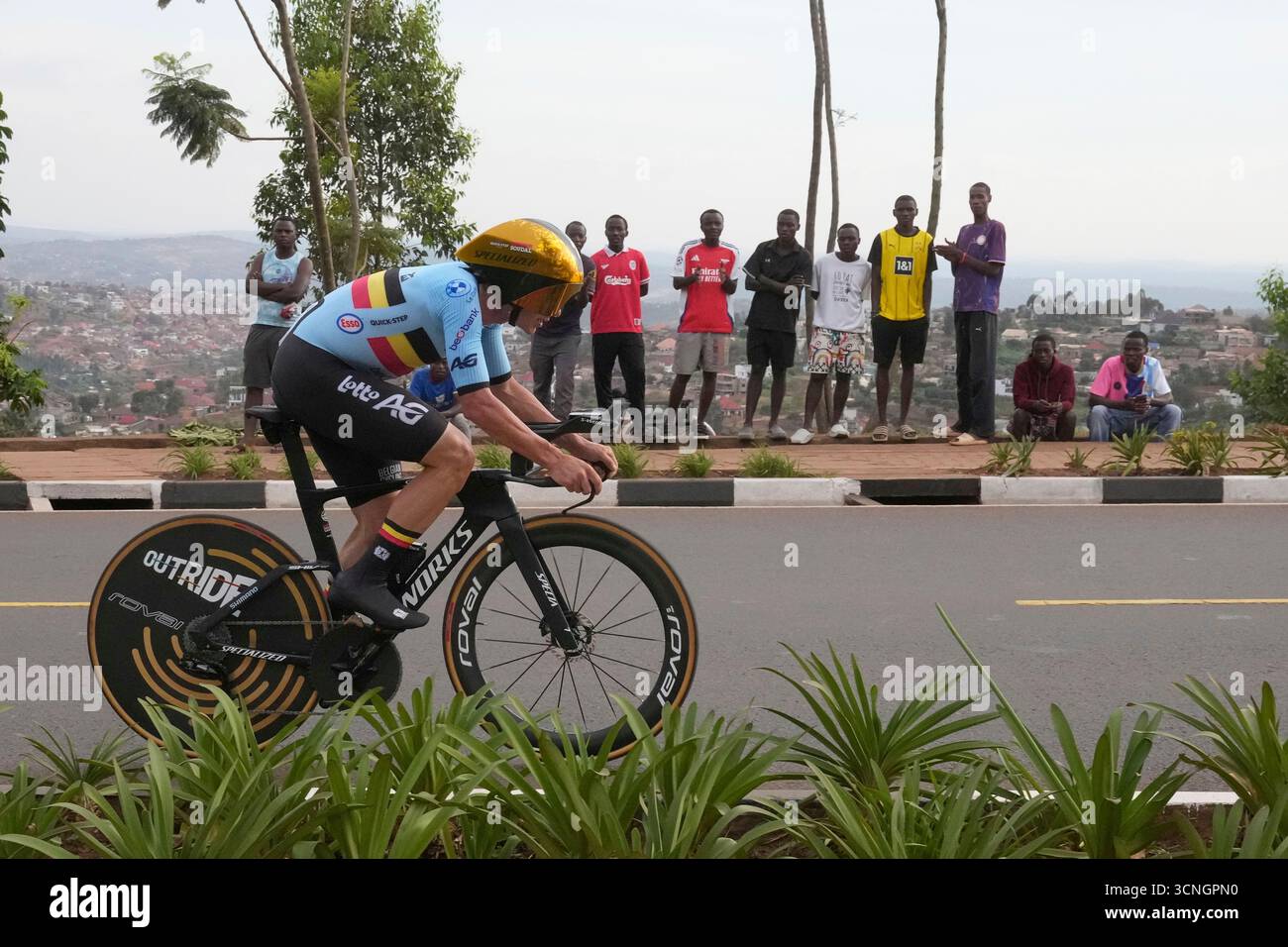 Belgium's Remco Evenepoel competes, during the men's elite individual ...