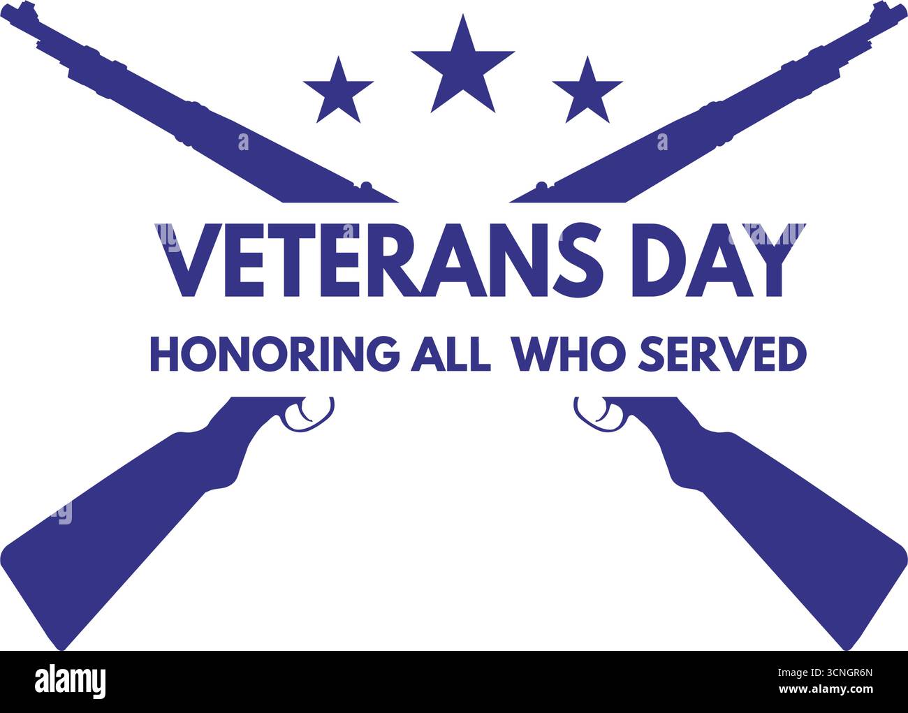 Veterans day, honoring all who served, rifles and stars - vector Stock ...