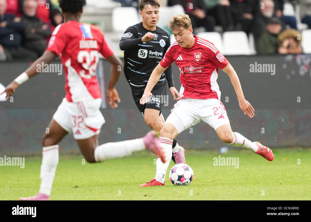 Lasse Floe from VB during the Super League match between Vejle Boldklub ...