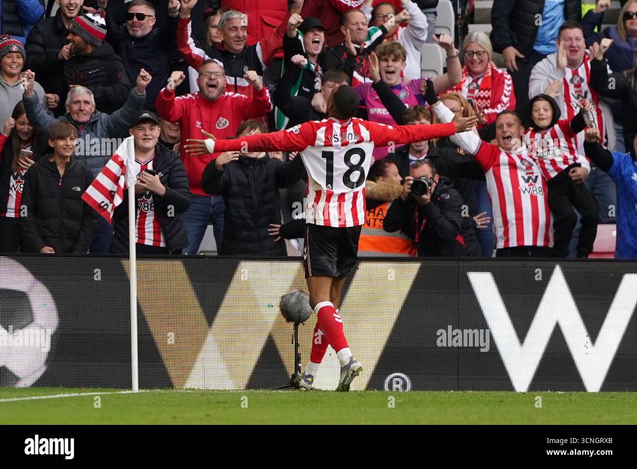 Sunderland's Wilson Isidor celebrates after scoring his side's first ...