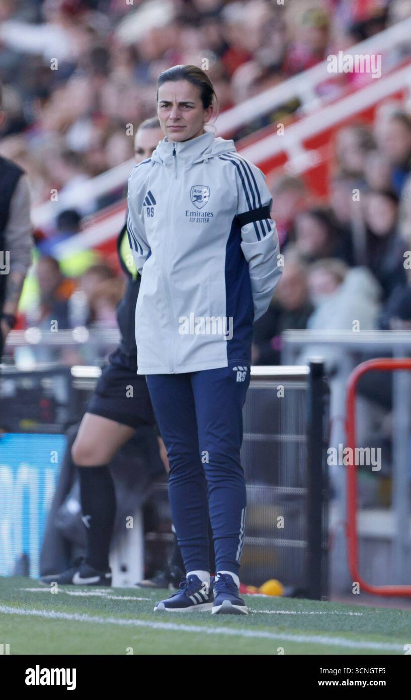 Arsenal manager Renee Slegers during the Barclays Women's Super League ...