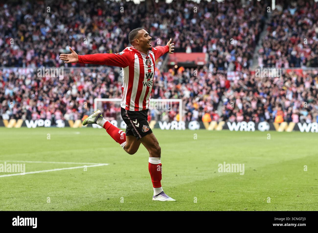 Wilson Isidor of Sunderland celebrates his goal to make it 1-1 during ...