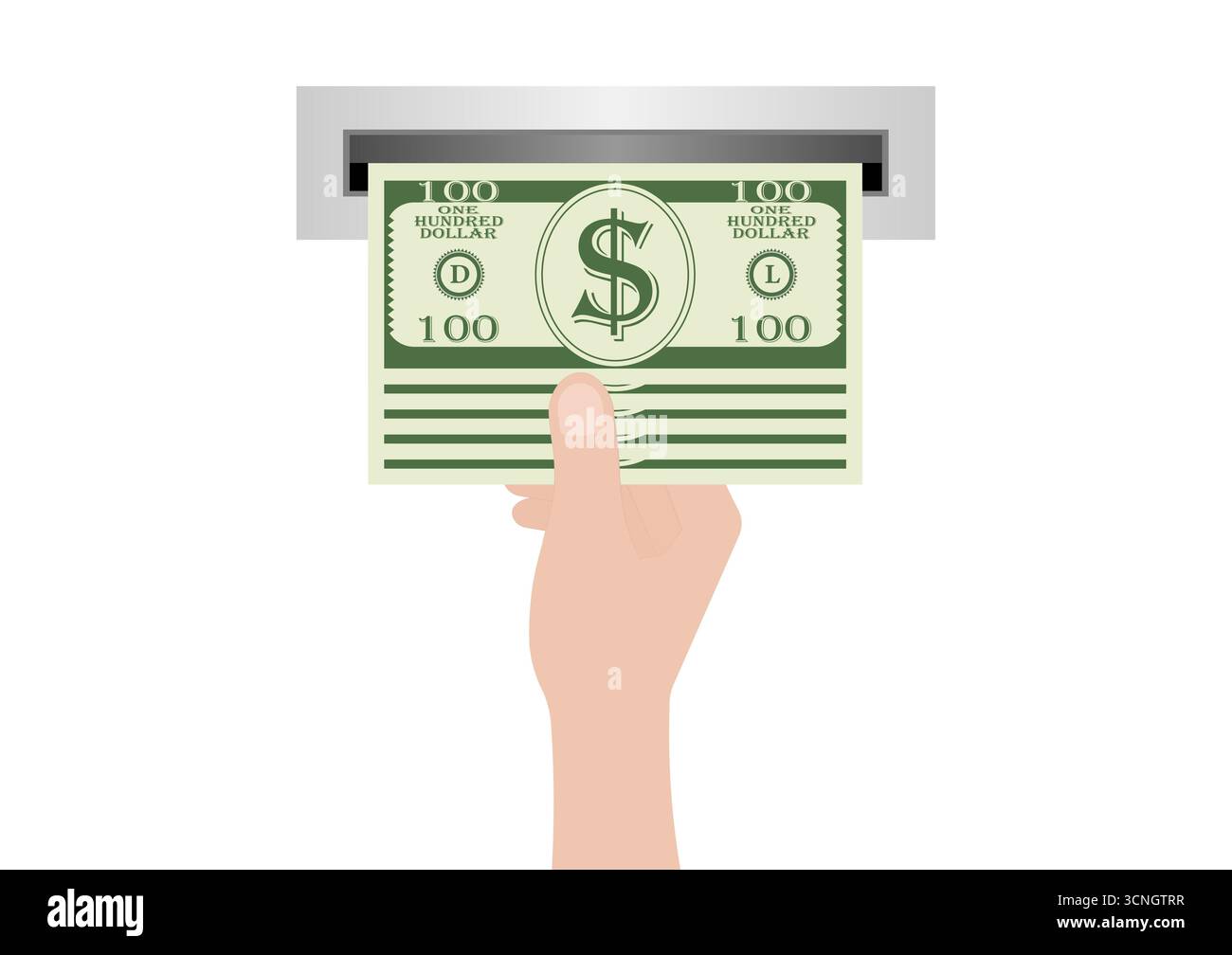Taking money from atm Stock Vector Images - Alamy
