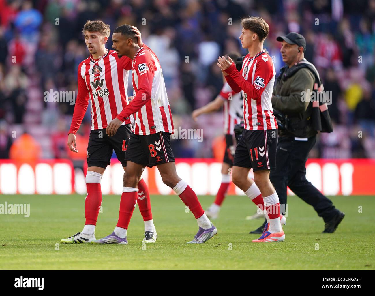 Sunderland's Wilson Isidor reacts during the Premier League match at ...