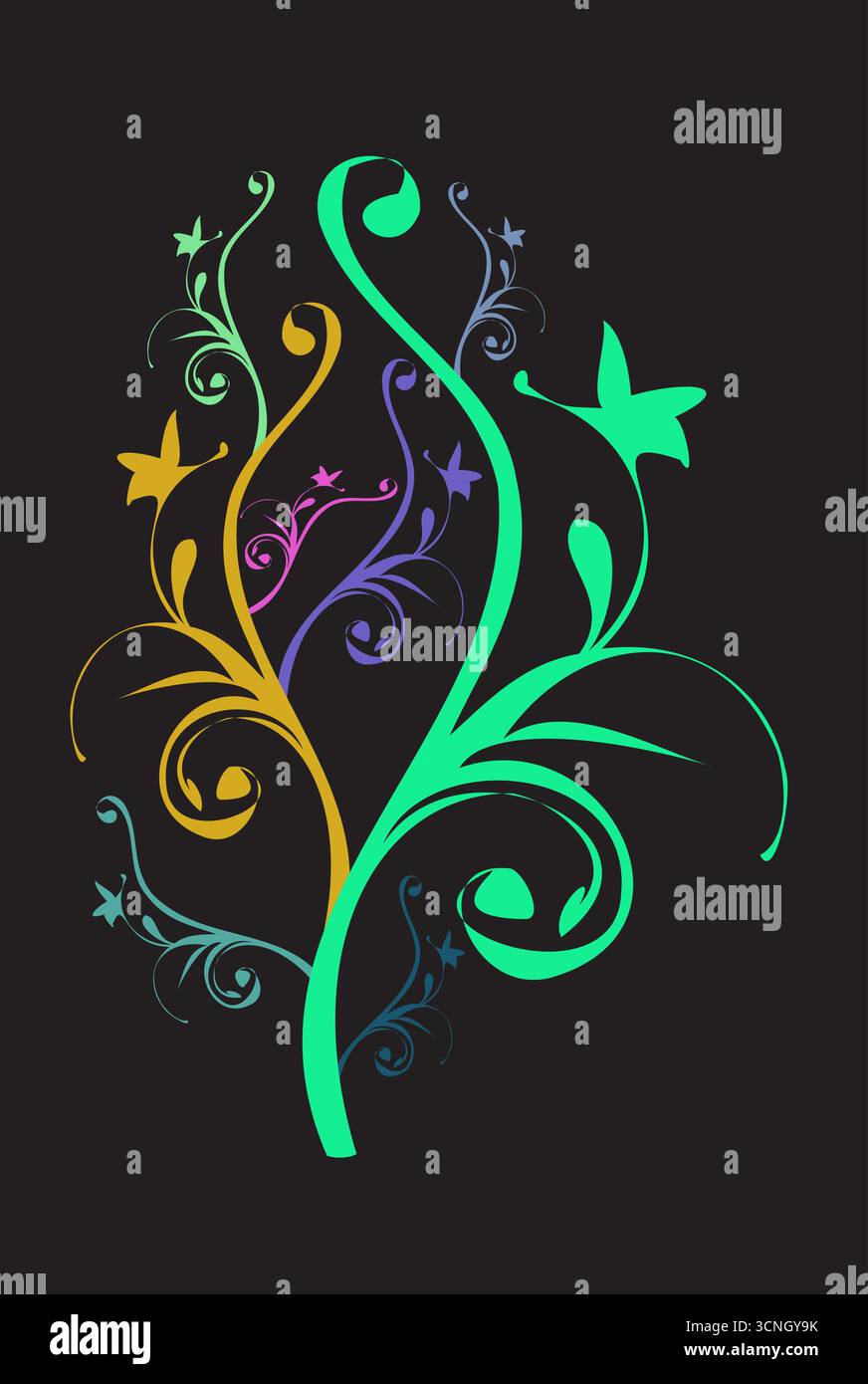 Purple blue psychedelic line flow Stock Vector Images - Alamy