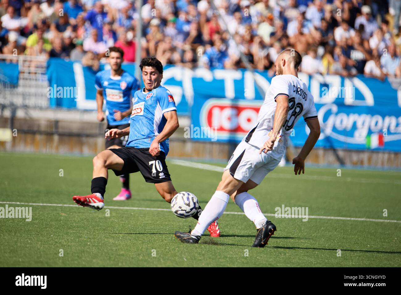 Novara, Italy. 28 September 2025. Provercelli players in action during ...