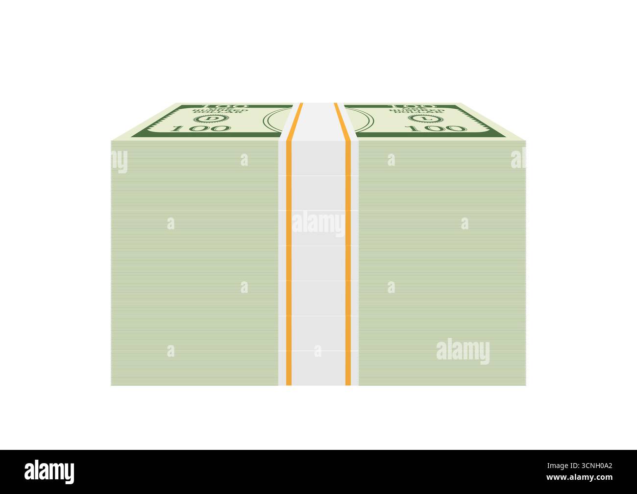 Stack of Dollar Banknote or Bundle of Dollar. Money Pack. Investment ...