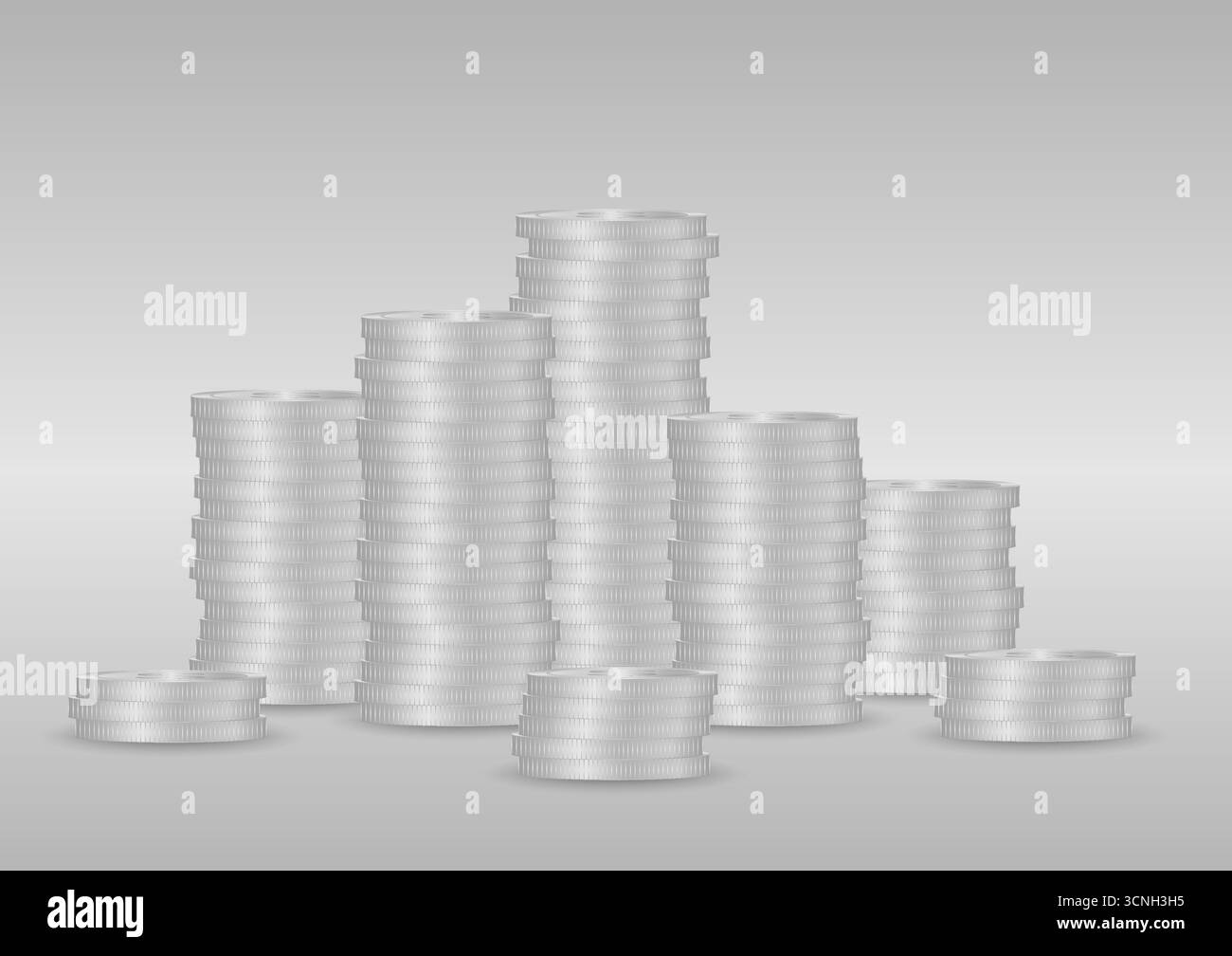 Silver Coin Stack. Stack of Coin. Pile of Silver Coin. Saving ...