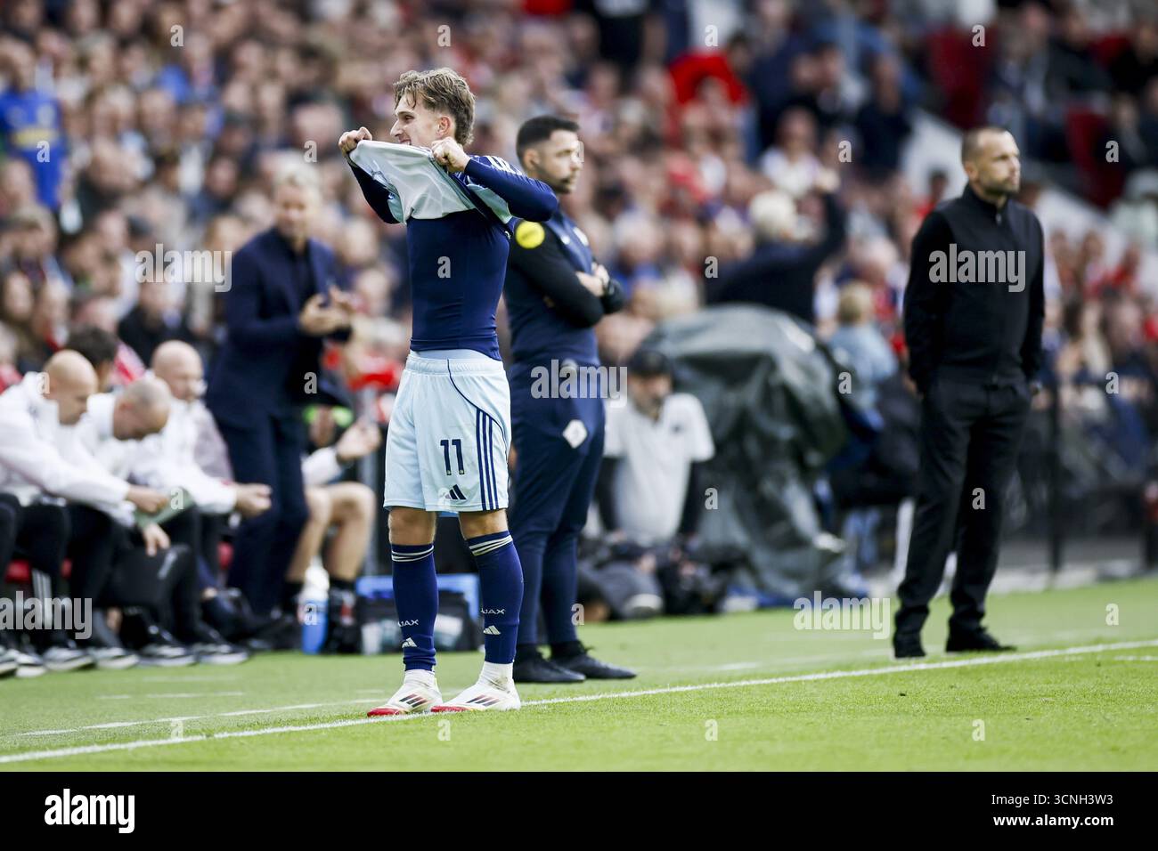EINDHOVEN - Mika Godts of Ajax after the Dutch Eredivisie match between ...