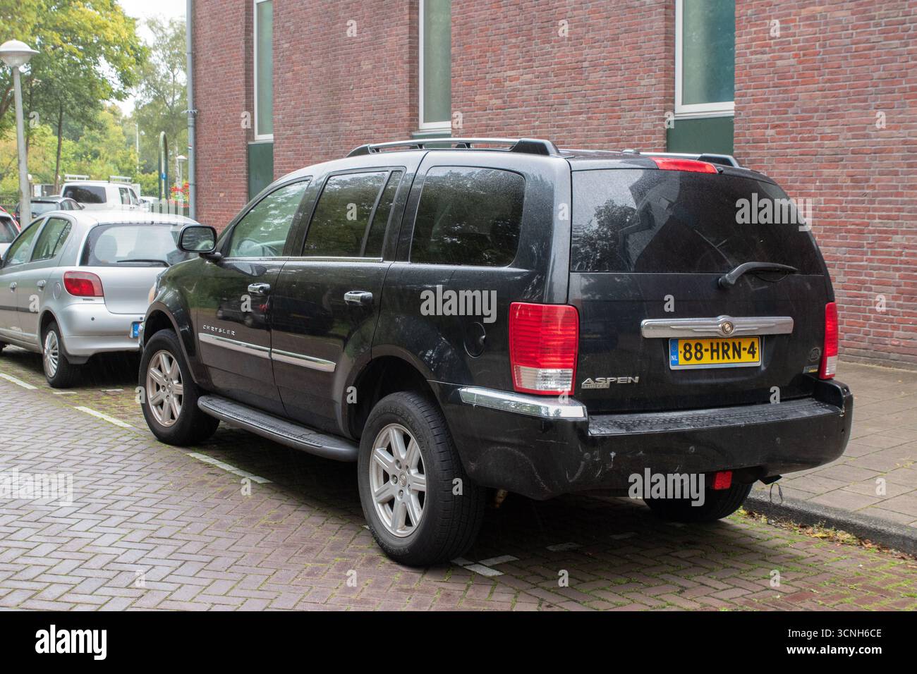 Black Chrysler Aspen Car At Amsterdam The Netherlands 21-9-2025 Stock ...