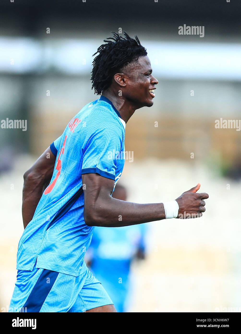 Ogun State, Nigeria. 21st September, 2025, Leonard Ngenge scores for ...