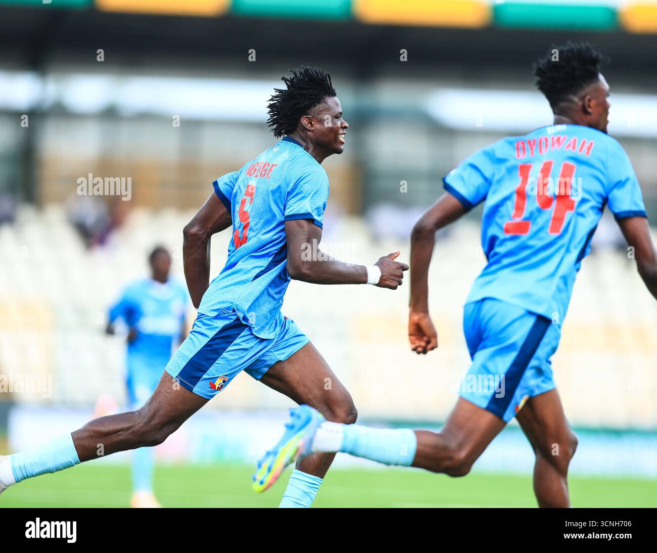 Ogun State, Nigeria. 21st September, 2025, Leonard Ngenge scores for ...