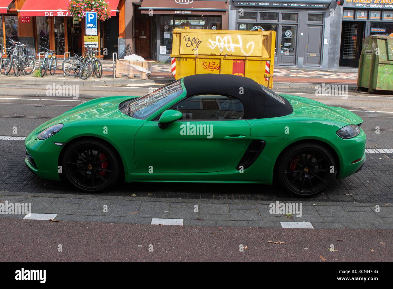 Green Porsche 718 Boxster GTS At Amsterdam The Netherlands 20-9-2025 ...