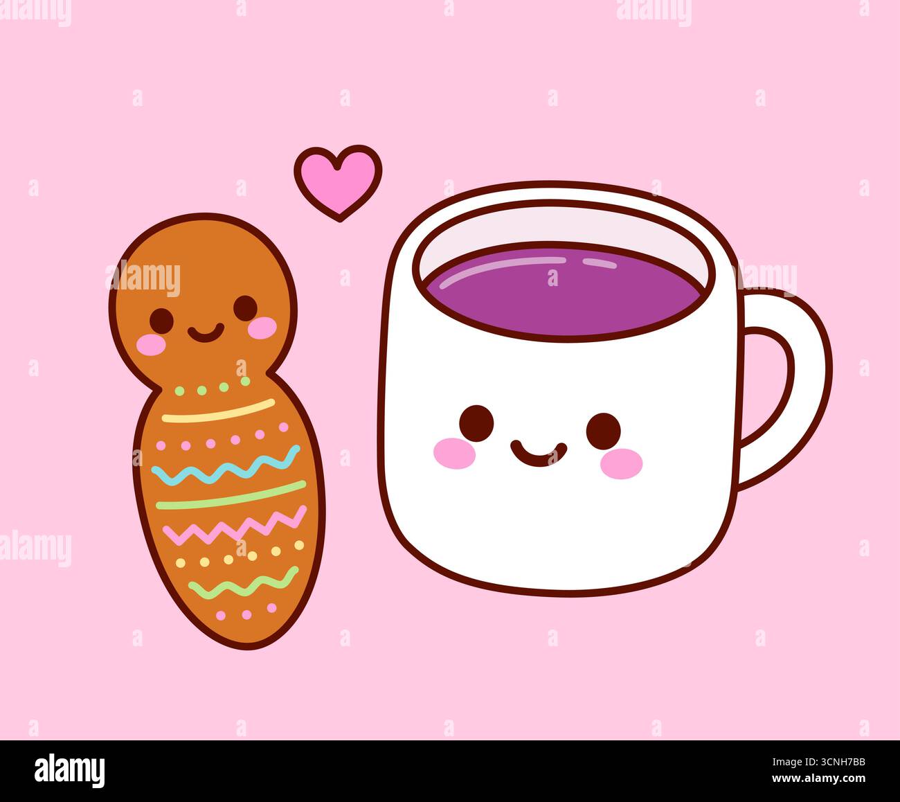 Guagua de pan (bread doll) and Colada morada drink, Day of the Dead tradition in Ecuador. Kawaii ...