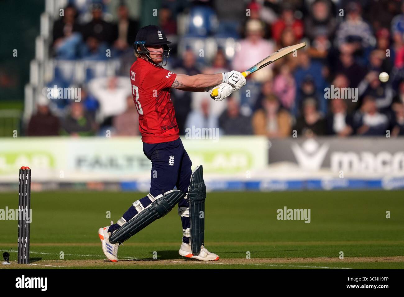 England's Jordan Cox batting during the Third Men's International ...