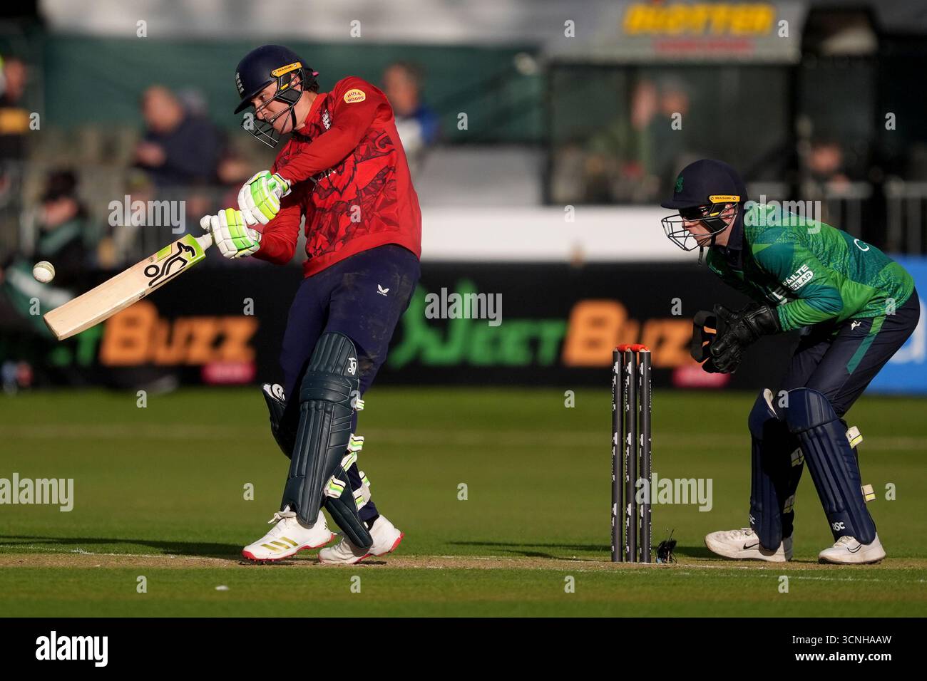 England's Tom Banton (left) batting while Ireland wicket keeper Lorcan ...