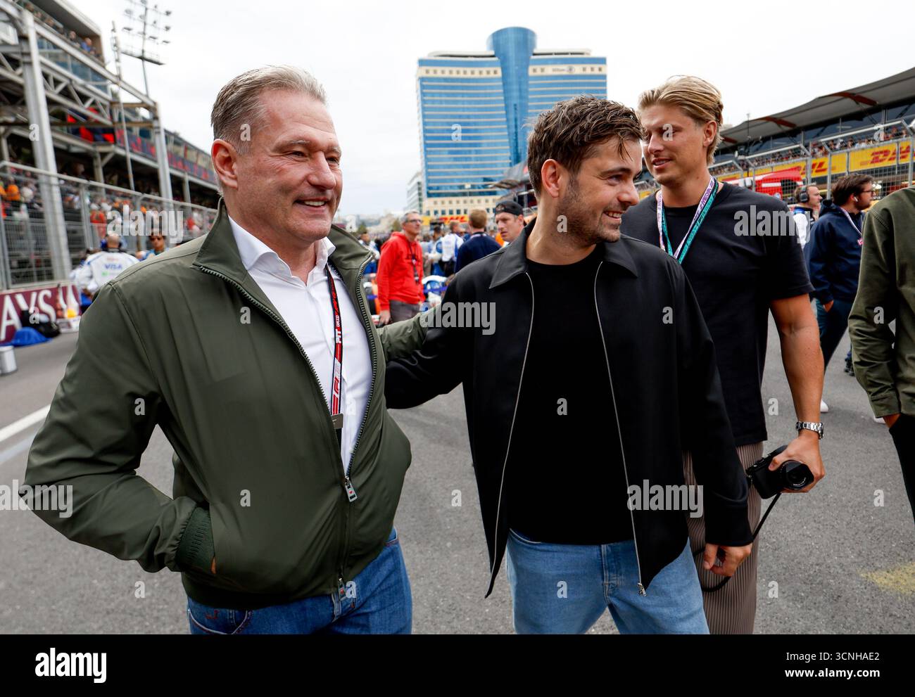Jos Verstappen and Martin Garrix during the 2025 Formula 1 Qatar Airways Azerbaijan Grand Prix ...