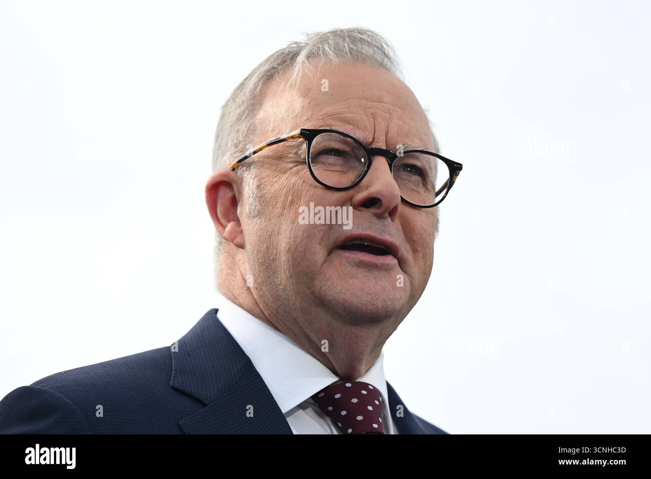 Australian Prime Minister Anthony Albanese speaks to the media during a ...