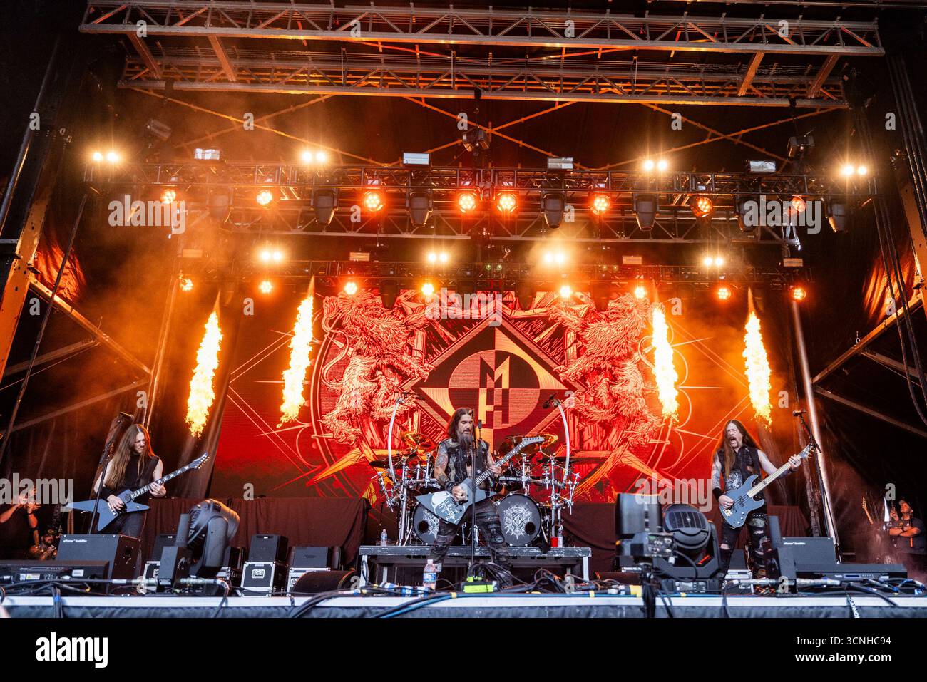 Reece Scruggs, from left, Robb Flynn, and Jared MacEachern of Machine ...