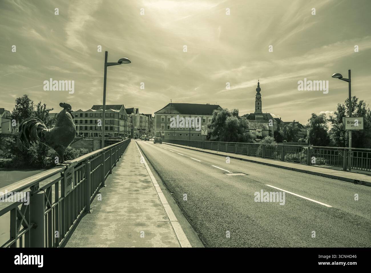 Braunau am Inn, Austria - August 26, 2025: The iconic Braunau Bridge ...
