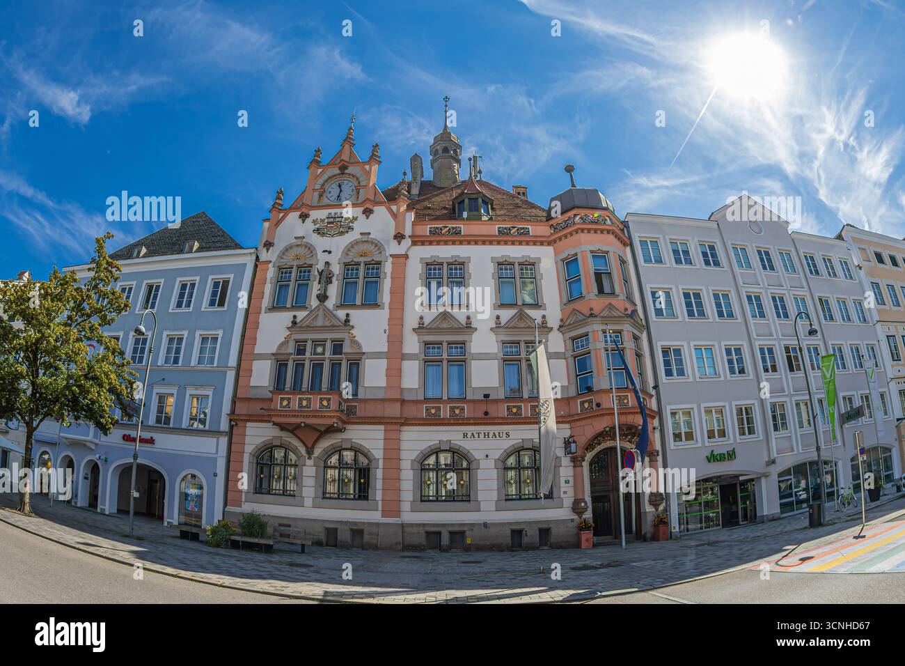 Braunau am Inn, Austria - August 26, 2025: Facade of the City Hall of ...