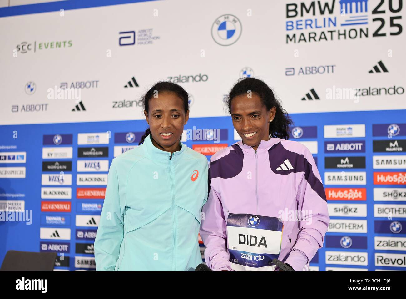 09/21/2025, Berlin, Germany, Azmera Gebru and Dera Dida at the press conference in the Hotel ...